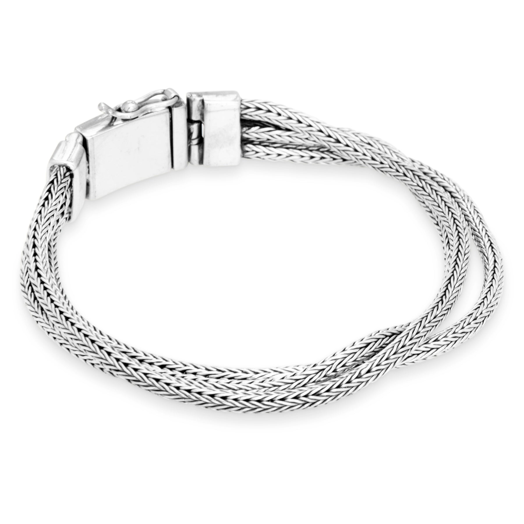 Bali Triple Wheat Chain Bracelet (B641BRC01) – Silver Australia