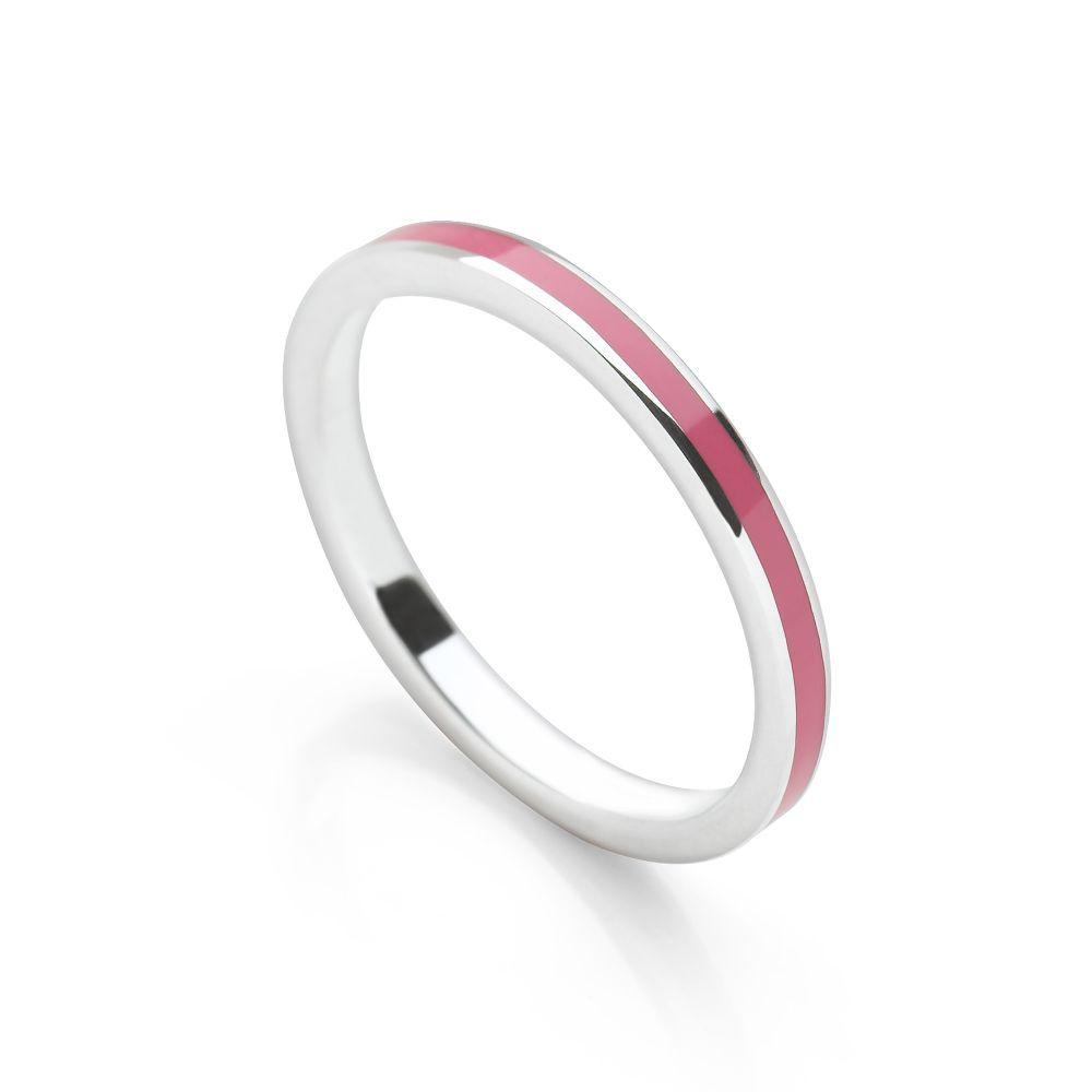 Enamel Stack Ring - Pretty Pink | 925 Sterling Silver Ring | Silver ...